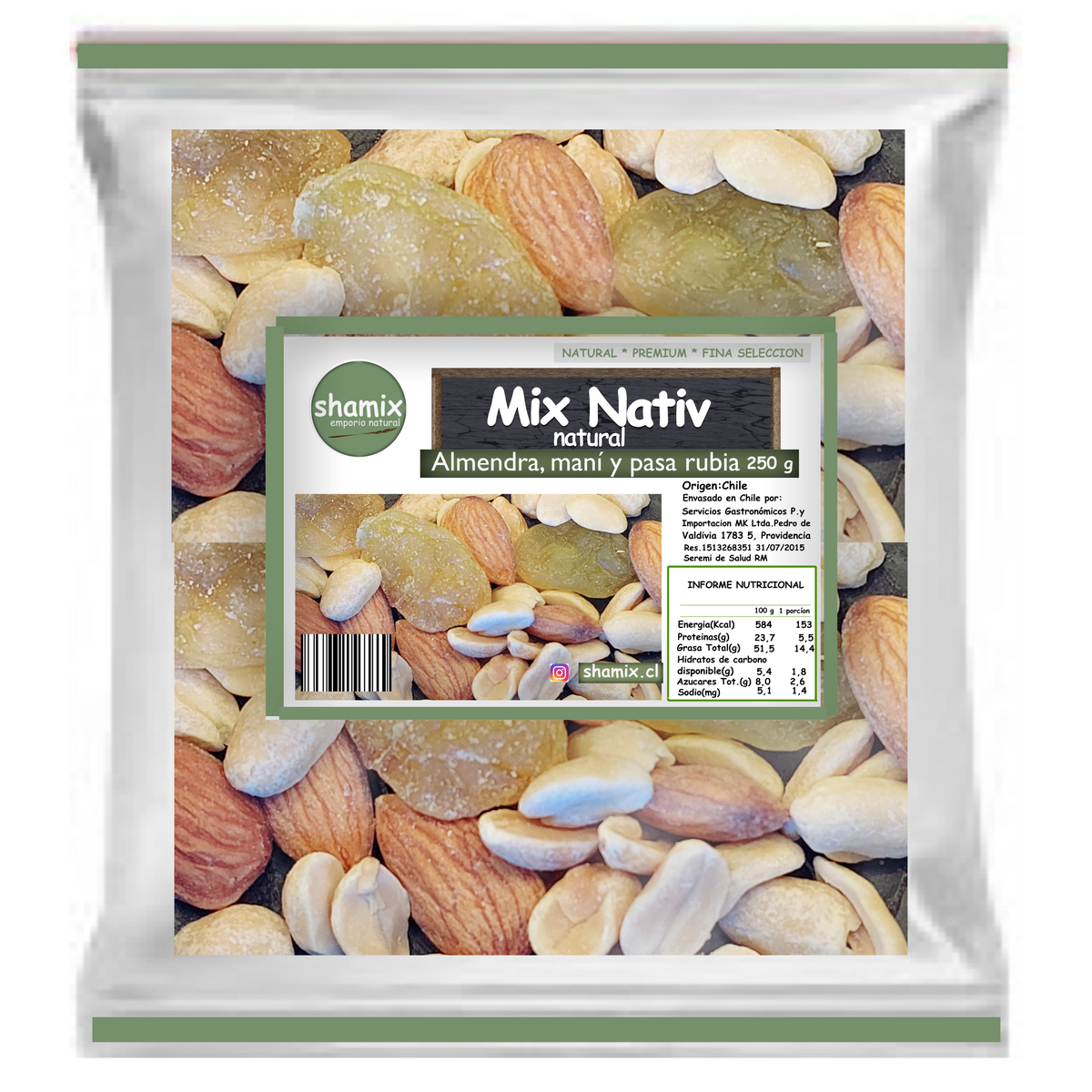 MIX NATIVO S/Sal 250 g - SHAMIX — Shamix Emporio Natural