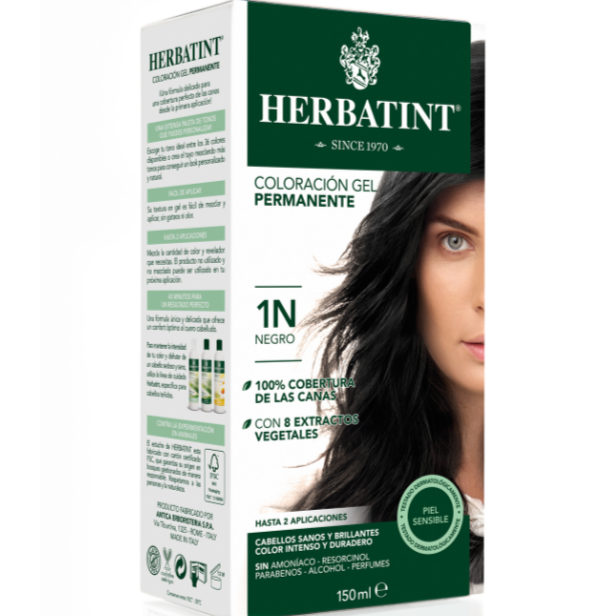 Tintura Permanente Natural 1N Negro - HERBATINT — Shamix Emporio Natural