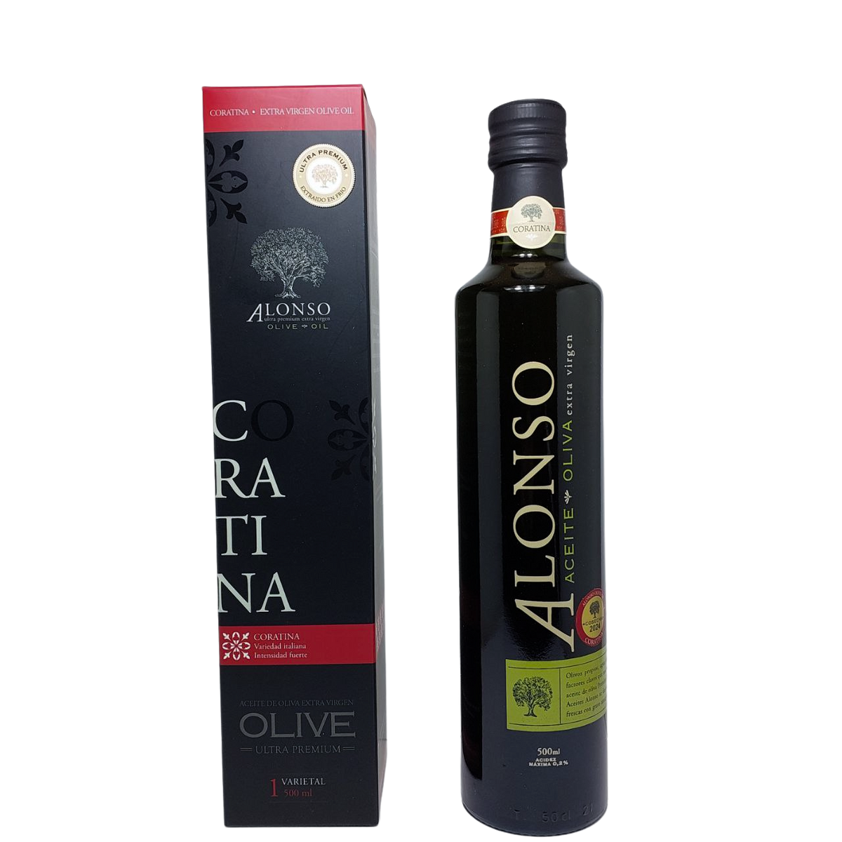 ACEITE DE OLIVA ULTRA PREMIUN CORATINA 500 ml - ALONSO — Shamix Emporio ...