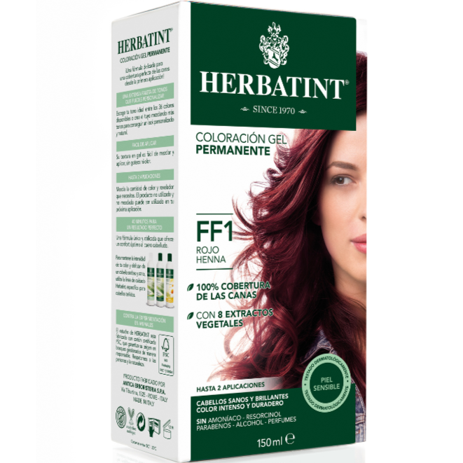 Tintura Permanente Natural FF1 Rojo Henna - HERBATINT — Shamix Emporio ...